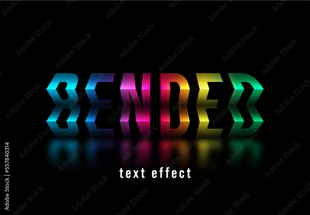 Bended Text Effect Stock Template | Adobe Stock