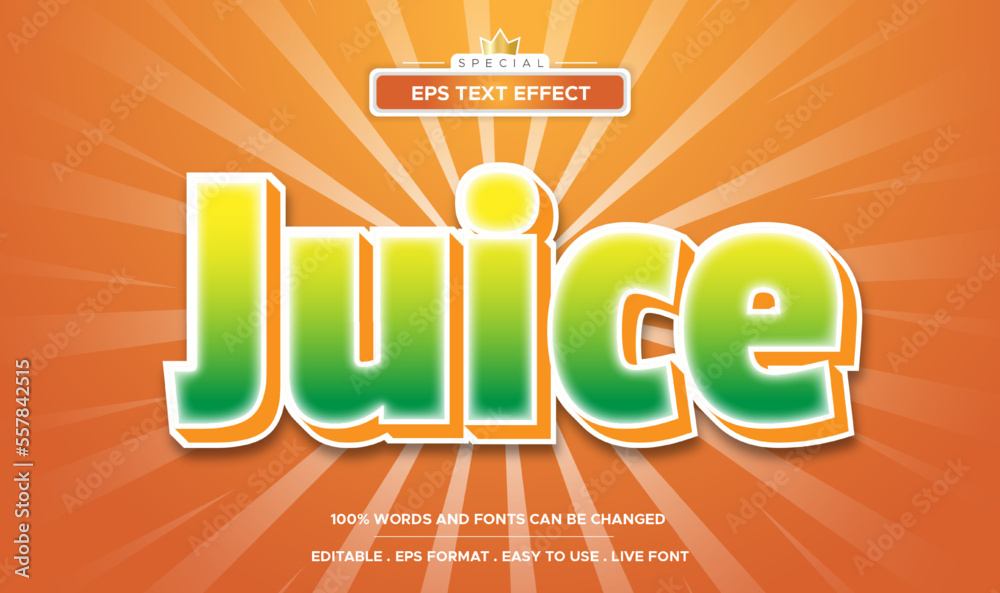 Juice text effect editable Stock Vector | Adobe Stock