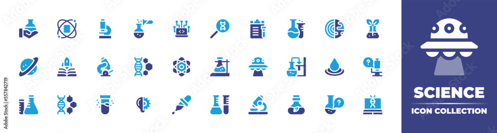 Science icon collection. Duotone color. Vector illustration. Containing ...