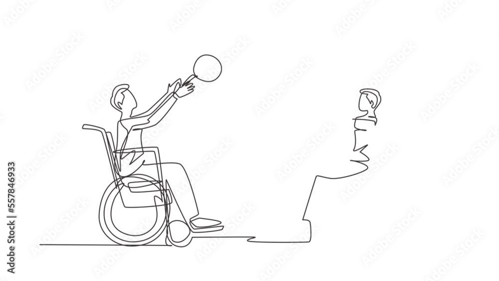Animated self drawing of single continuous line draw joyful disabled ...