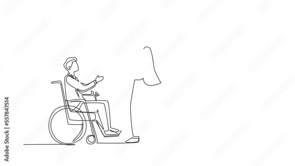 Vidéo Stock Self drawing animation of single line draw disability ...