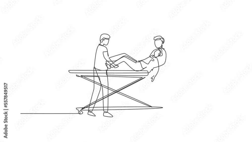 Self drawing animation of single line draw unconscious patient in ...