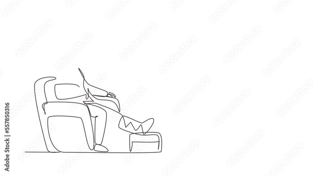 Self drawing animation of single line draw injured patient with bounded ...