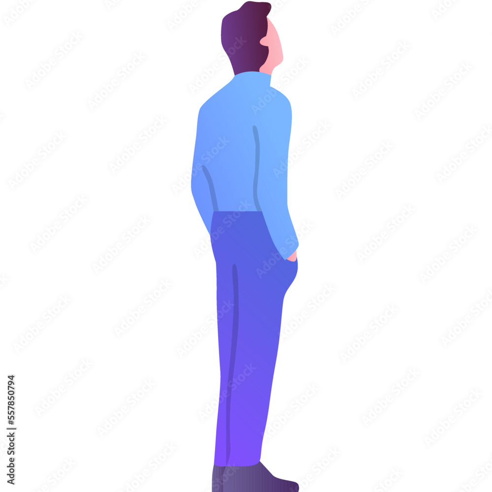 Vetor de Man thinking looking up vector pensive person icon do Stock ...