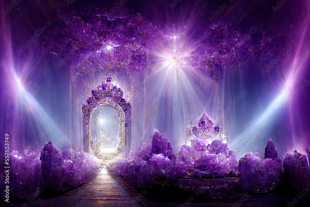 Beautiful crystal heaven. Crystal gate with crystals. Crystal kingdom ...