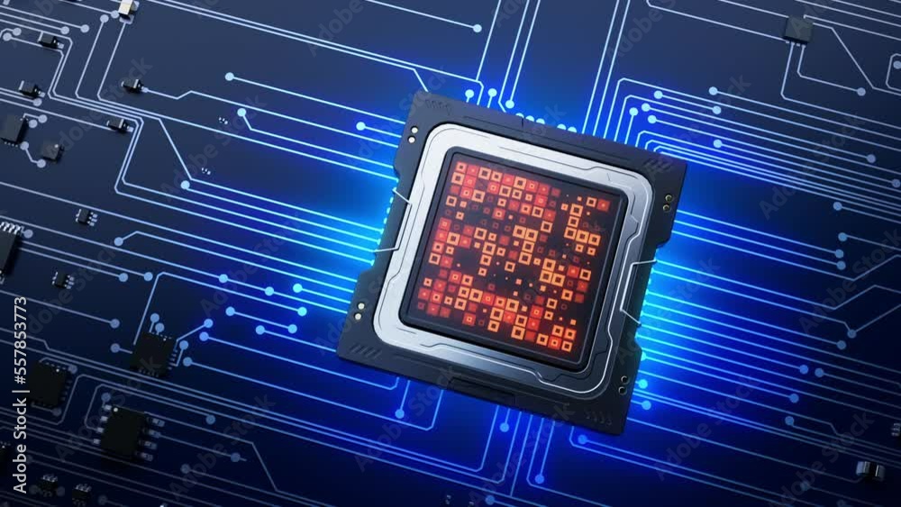 A chip on the surface of a printed circuit board with the effect of a ...