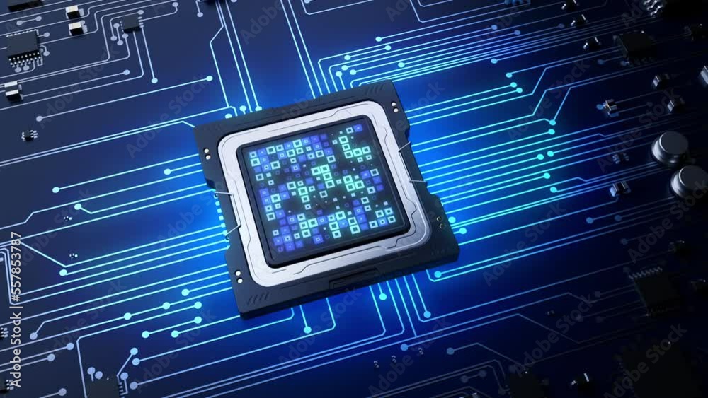 A chip on the surface of a printed circuit board with the effect of a ...