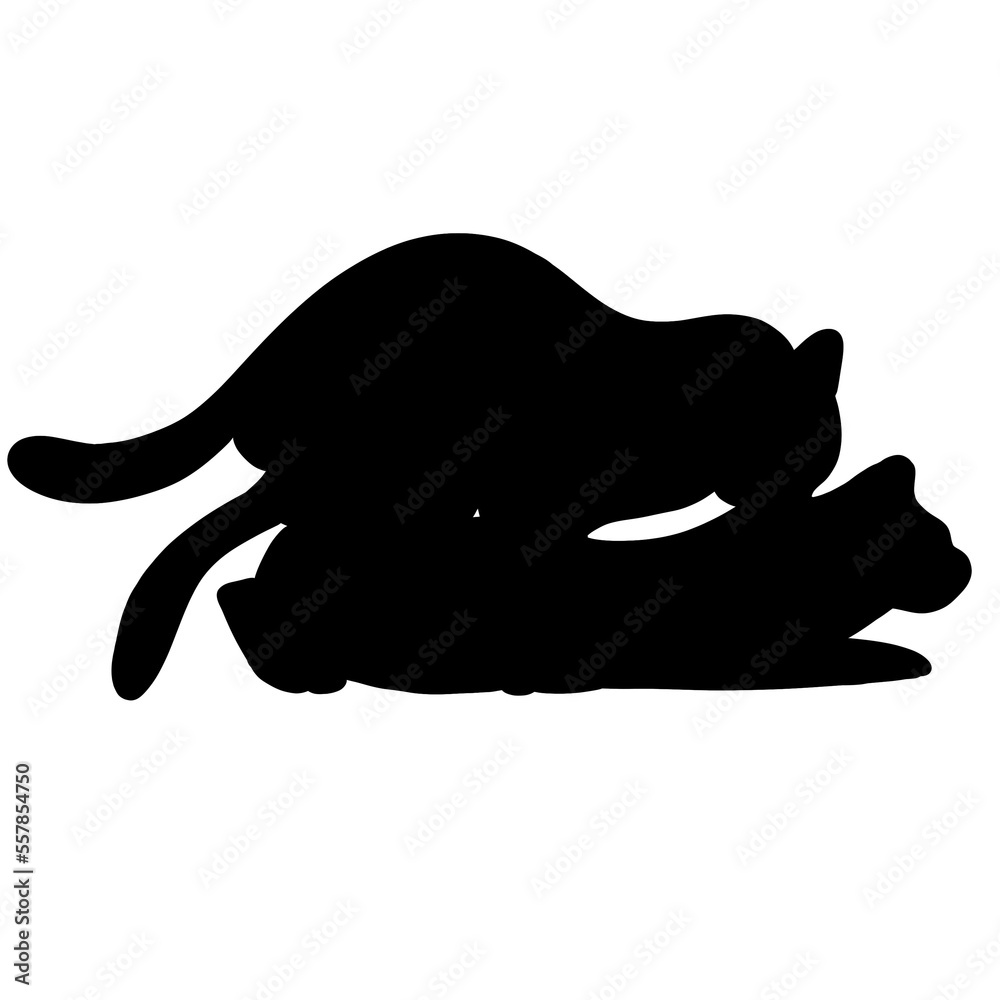 silhouette illustration of cat couple mating Stock Illustration | Adobe ...
