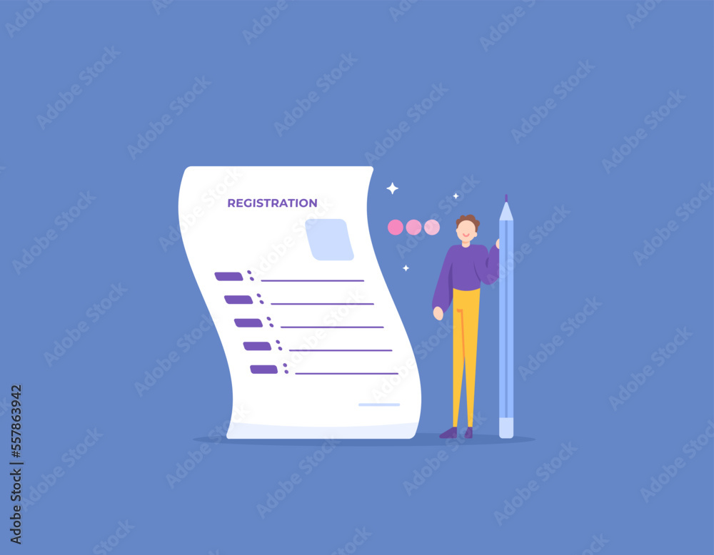 registration, filling in personal data information, personal biodata ...