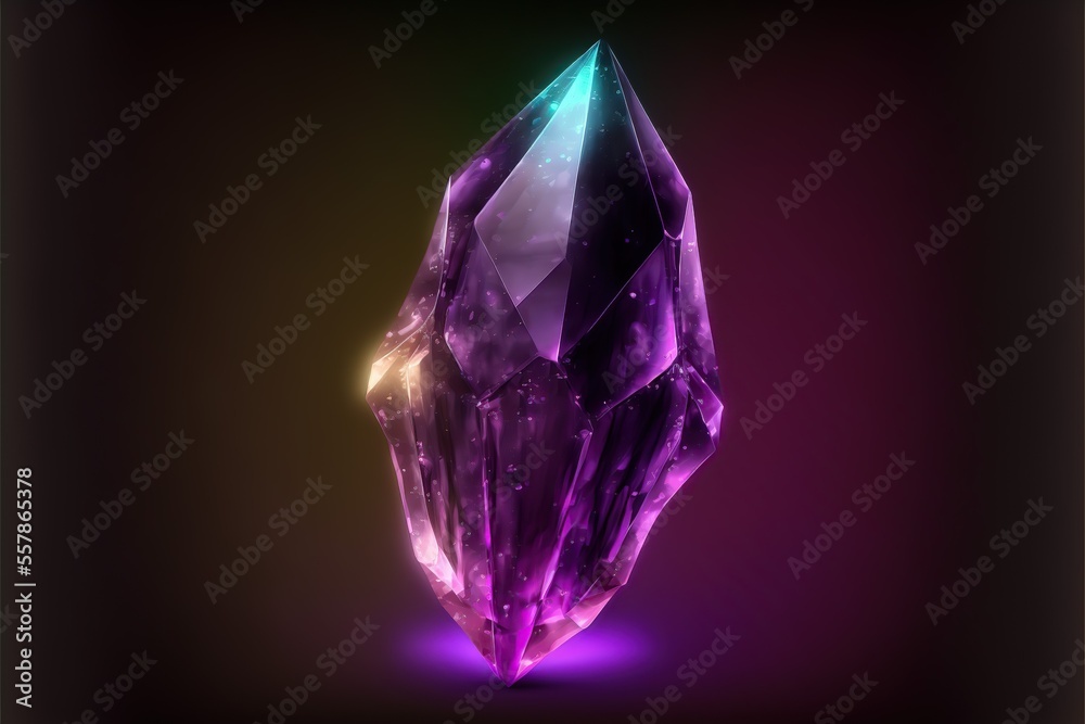 Purple Crystal Magic Gemstone. generative ai Stock Illustration | Adobe ...