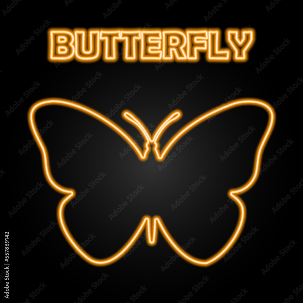 butterfly neon sign, modern glowing banner design, colorful modern ...