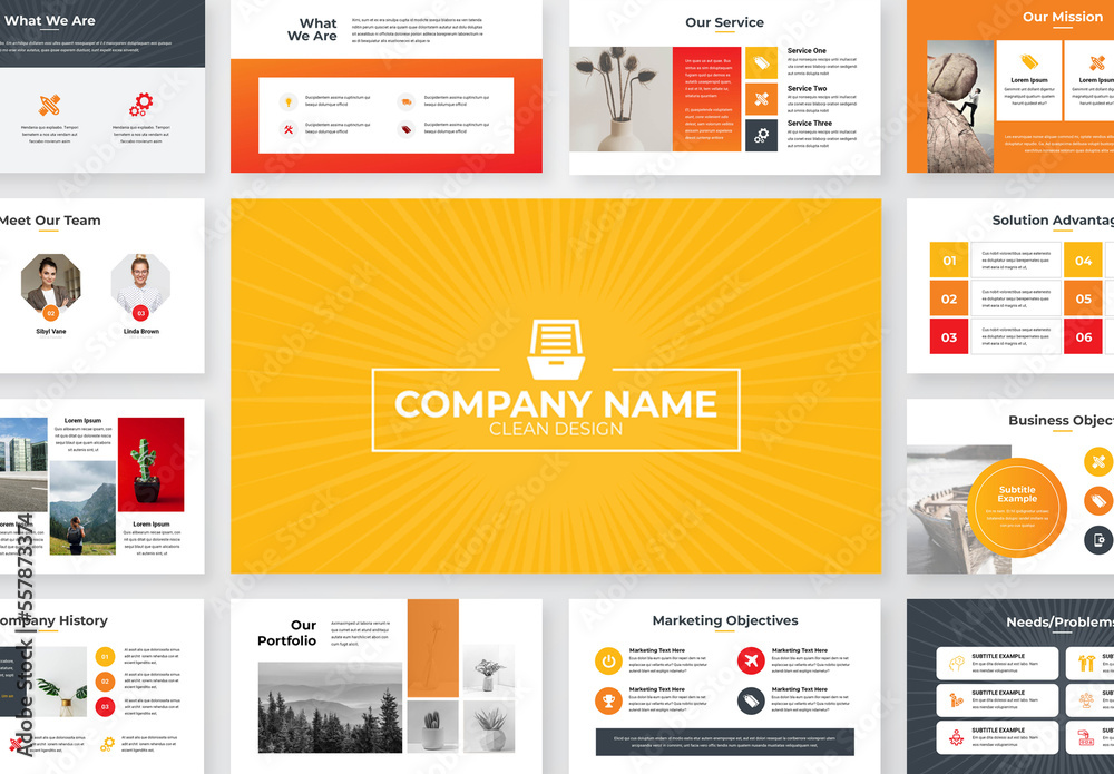 Modern Business Presentation Layouts Stock Template | Adobe Stock