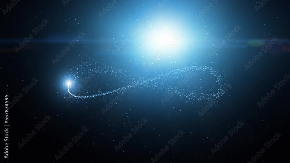 Looping blue glowing particles with infinity symbol animation. Stock ...
