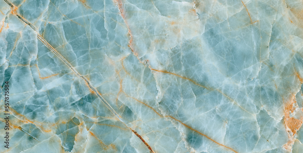 aquamarine marble with golden splashes, natural marble stone texture ...