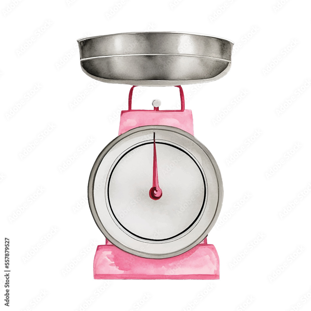 bakery scale hand drawn with watercolor painting style illustration ...