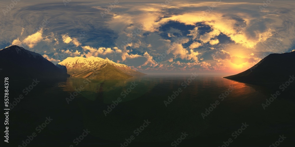 archipelago, sea bay, HDRI, environment map , Round panorama, spherical ...