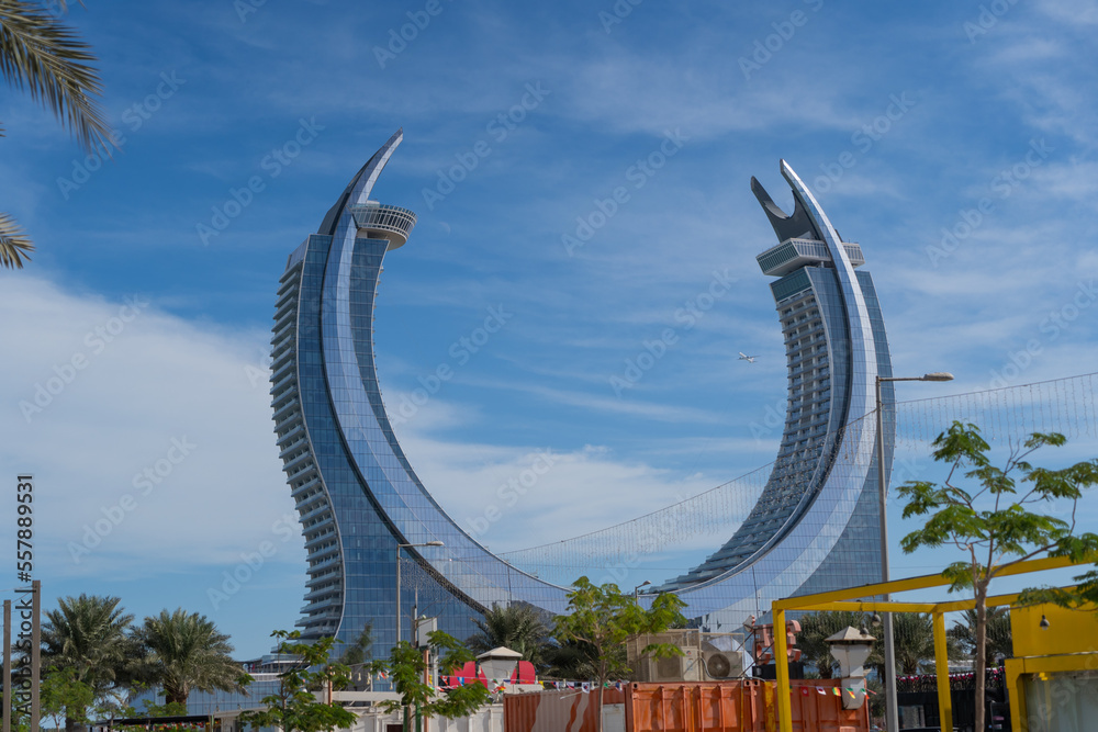 Lusail, Qatar - November 29, 2022: Katara Twin Tower Hotel, Lusail ...