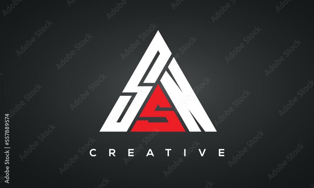 SSN monogram triangle logo design Stock Vector | Adobe Stock