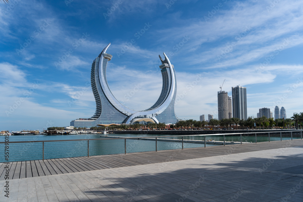 Lusail, Qatar - November 29, 2022: Katara Twin Tower Hotel, Lusail ...