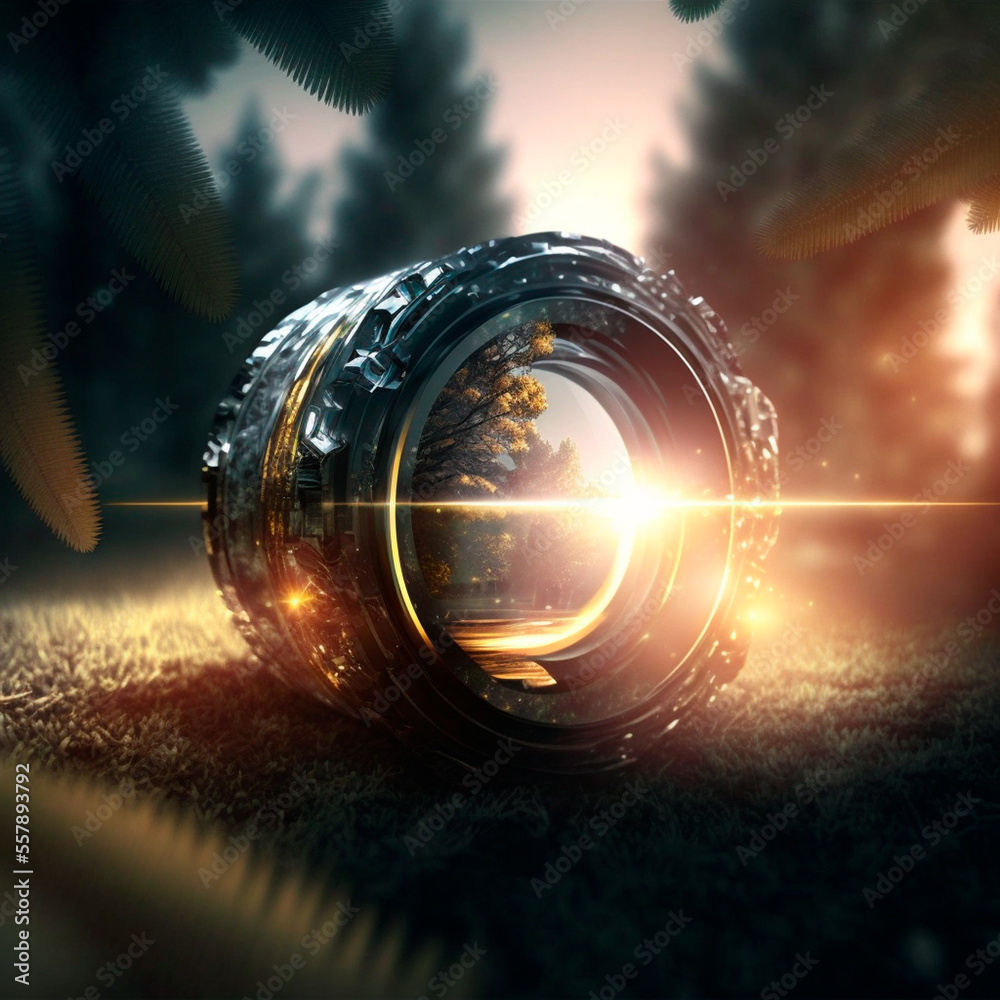 GENERATIVE AI, GENERATIVE, AI, anamorphic video camera lens Stock ...