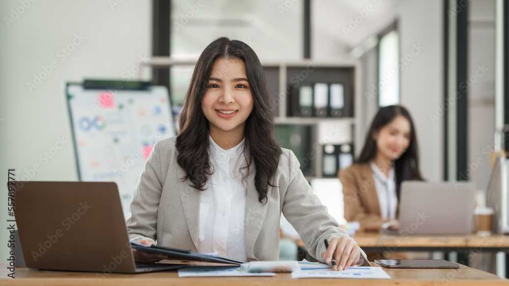 Asian company employees and colleagues work together in the office. by ...