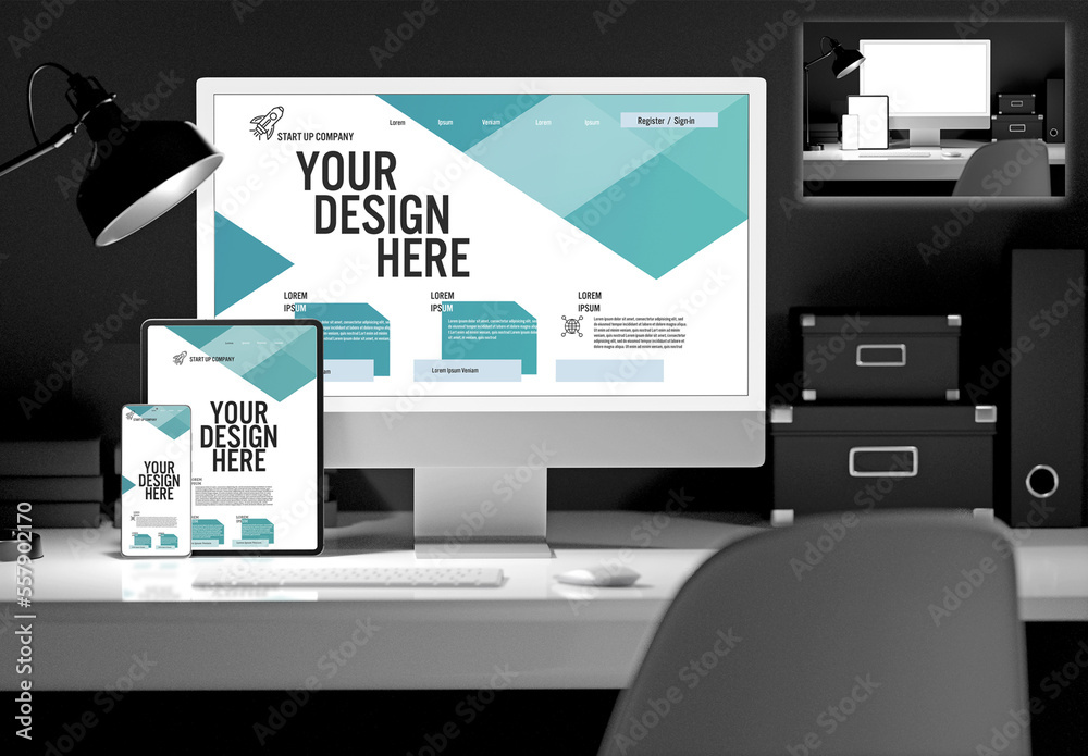 Mock up of Electronic device Stock Template | Adobe Stock