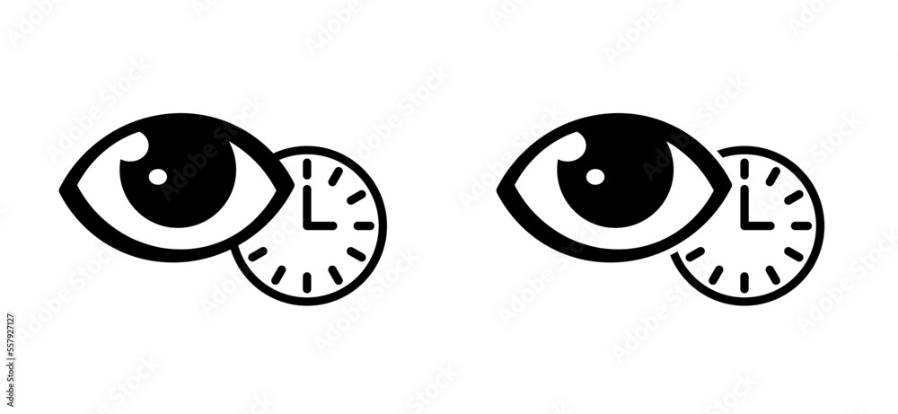 Eyedropper. Cartoon eye with time. Eye drops, ophthalmology. Medical ...