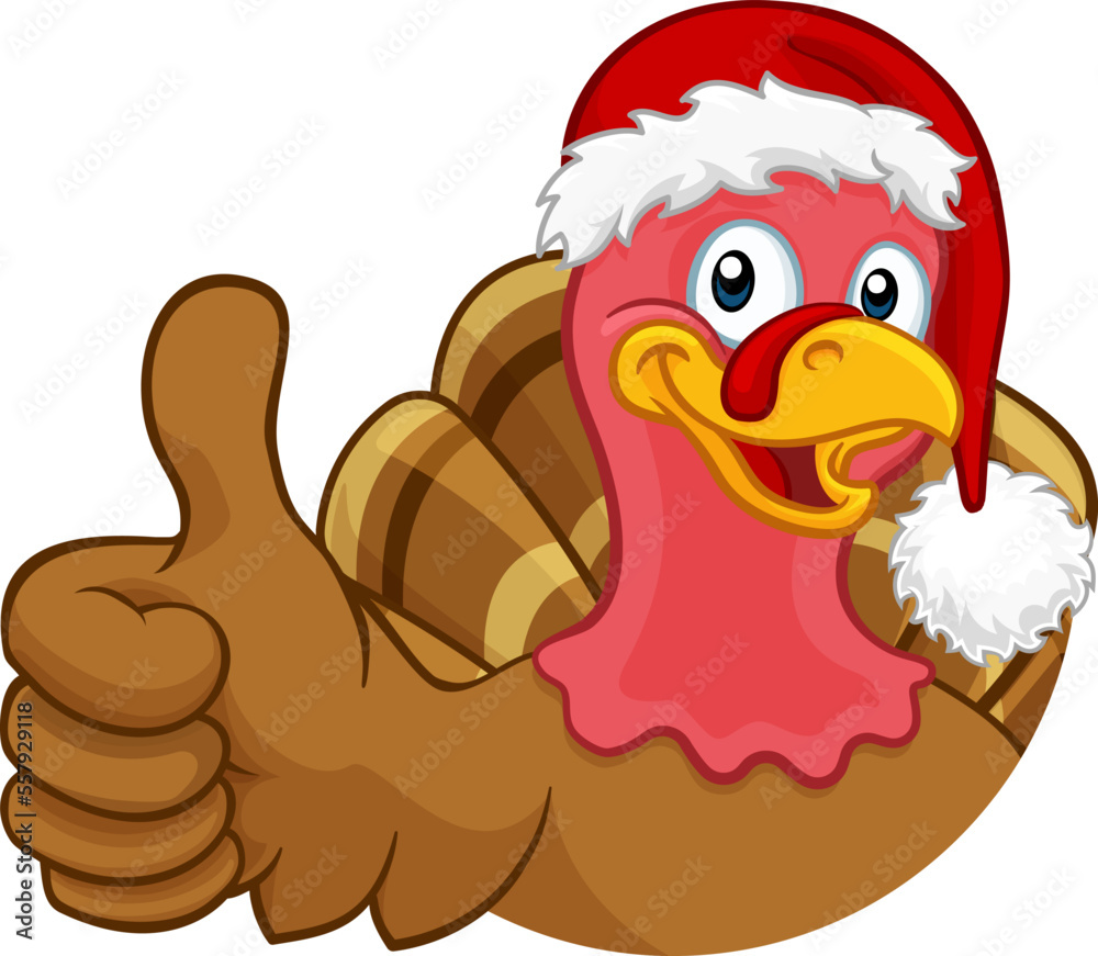 Santa Turkey Cartoon