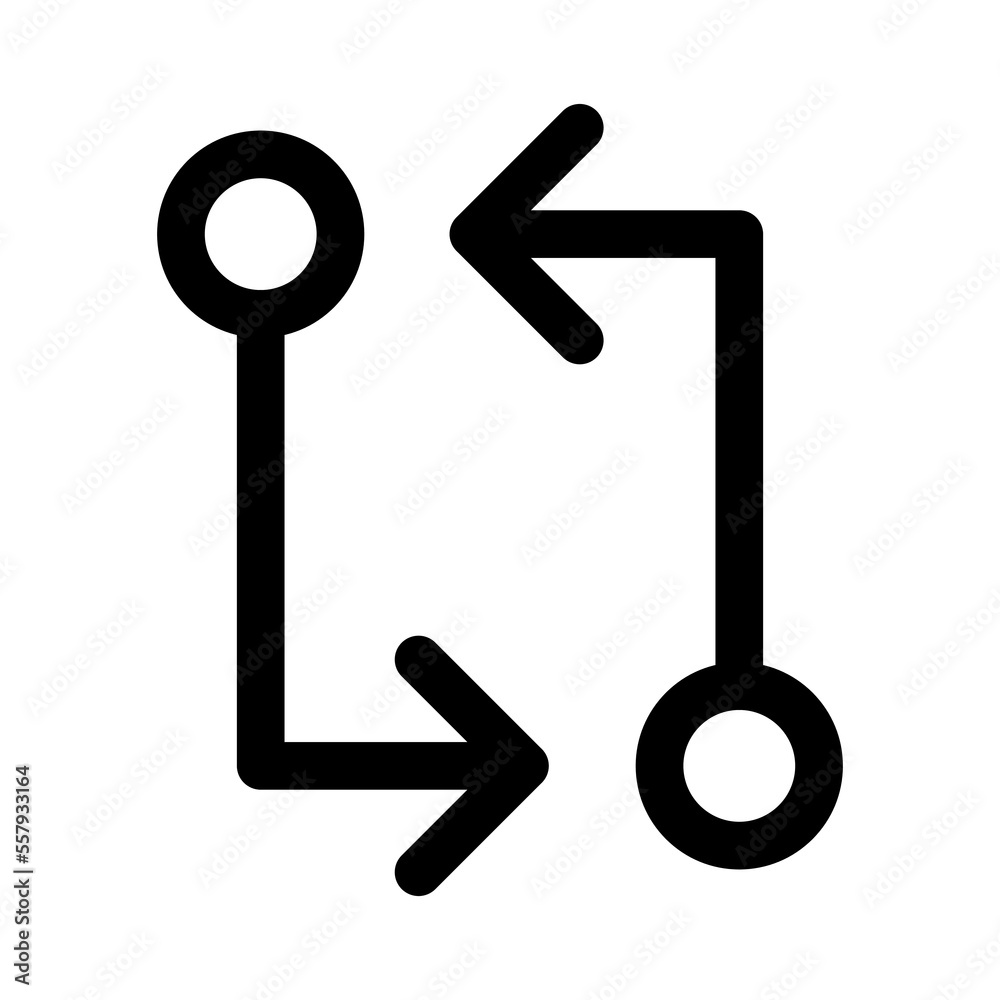 Git compare icon line isolated on white background. Black flat thin ...