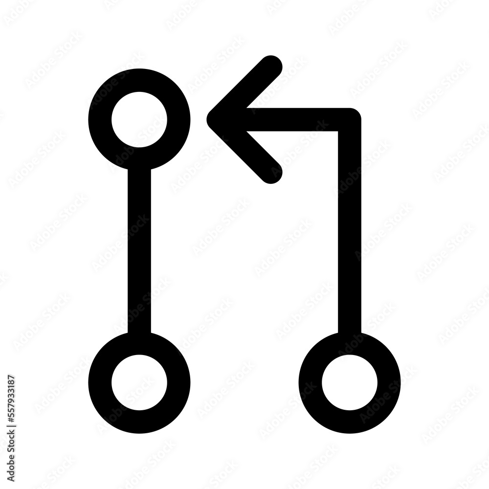 Git Pull Request Icon Line Isolated On White Background Black Flat Thin Icon On Modern Outline