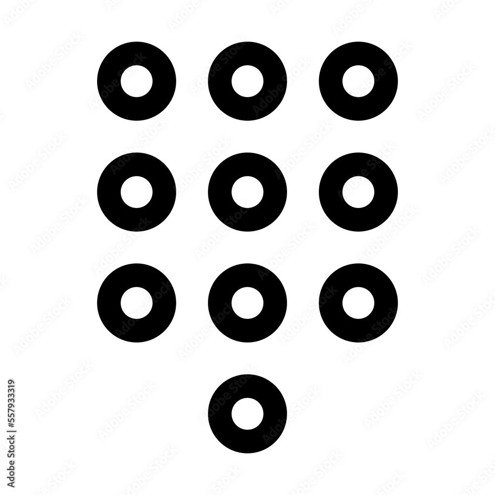 Keypad icon line isolated on white background. Black flat thin icon on ...