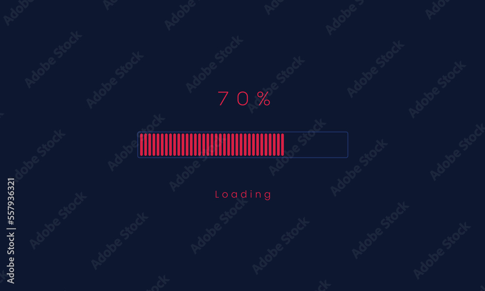 70 Percent Uploading Progress Bar Red Loading And Processing Menu Bar