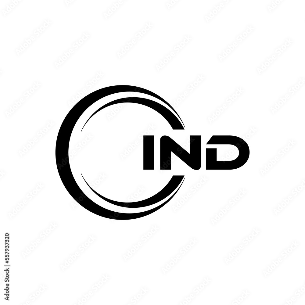 Vettoriale Stock IND letter logo design with white background in ...
