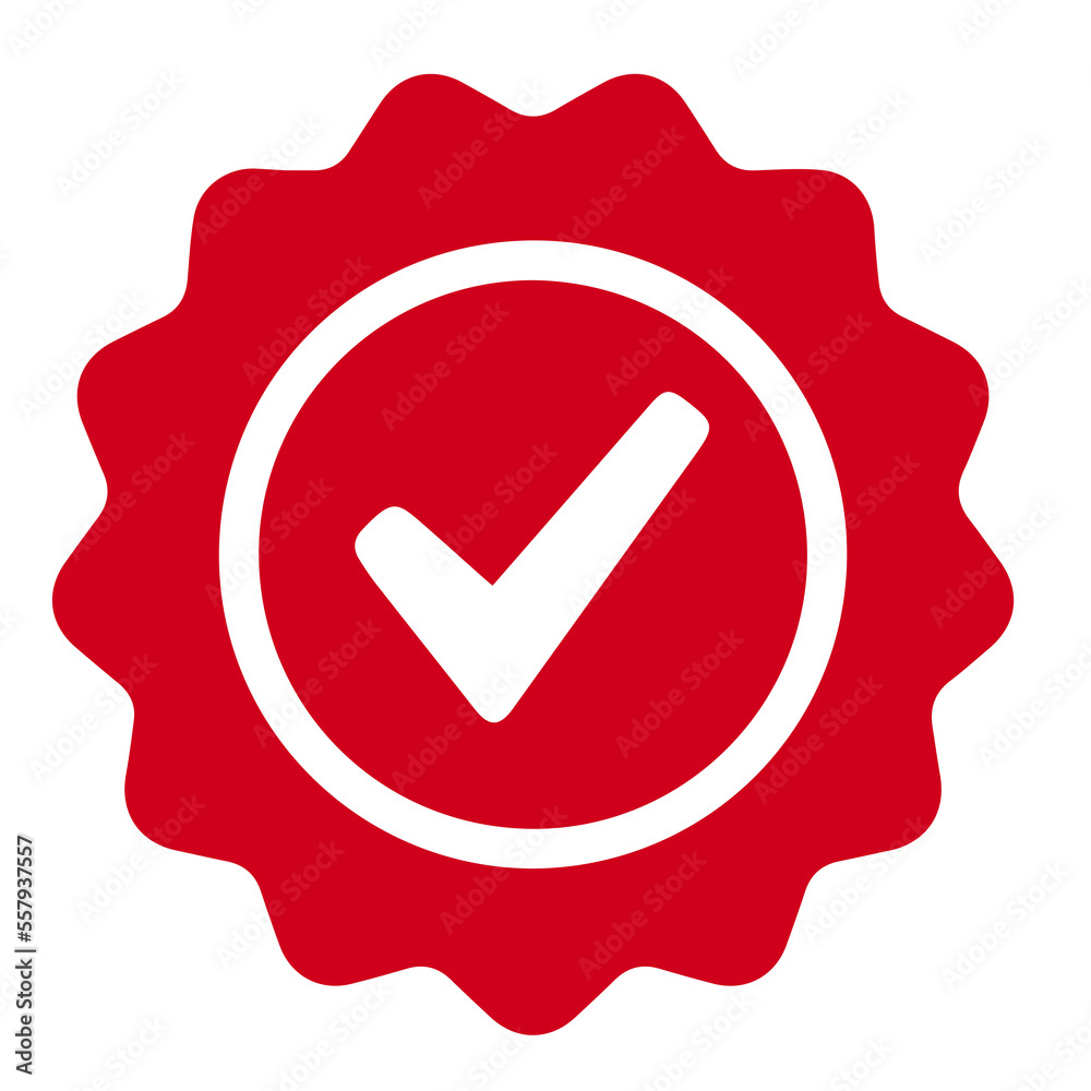 Approval Seal Sticker with Tick on Transparent Background Stock ...