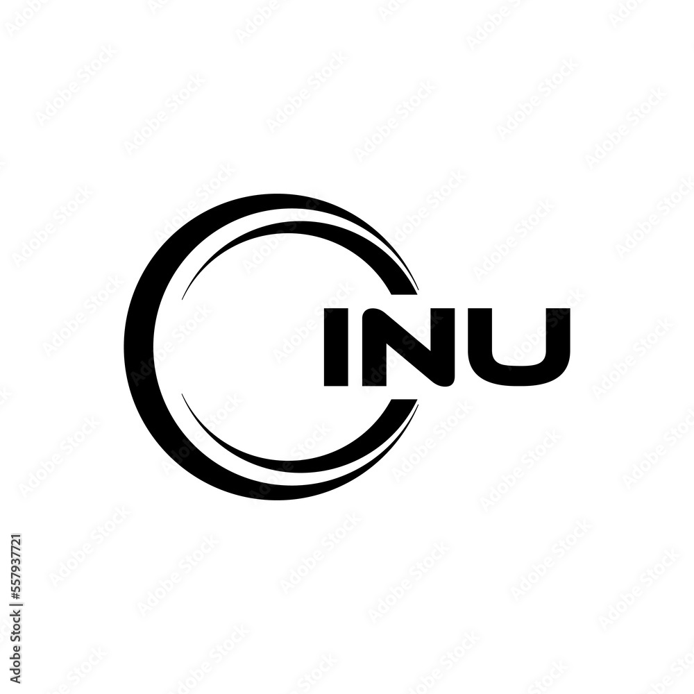 Vettoriale Stock INU letter logo design with white background in ...