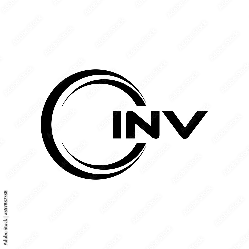 INV letter logo design with white background in illustrator, cube logo ...