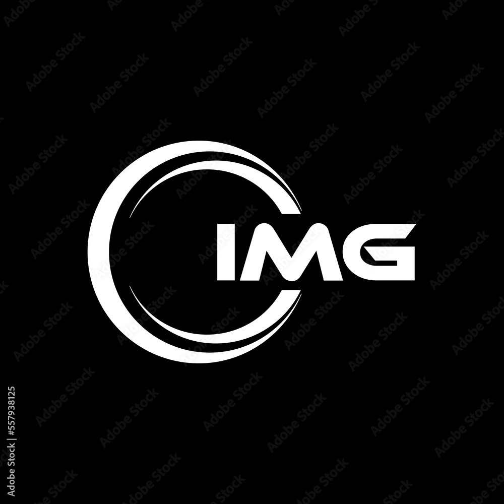 IMG letter logo design with black background in illustrator, cube logo ...