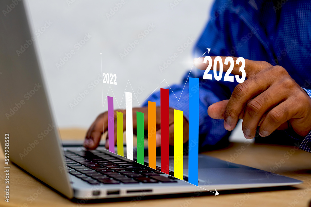2023 sales bar graph chart Stock Photo | Adobe Stock