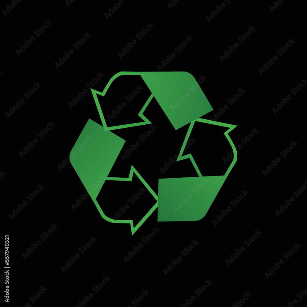 Recycle bin, reuse symbol on the bracket. Linear, thin outline. The ...