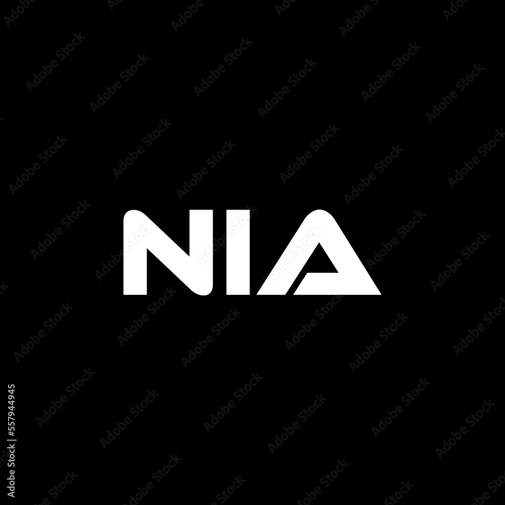 Vecteur Stock NIA letter logo design with black background in ...