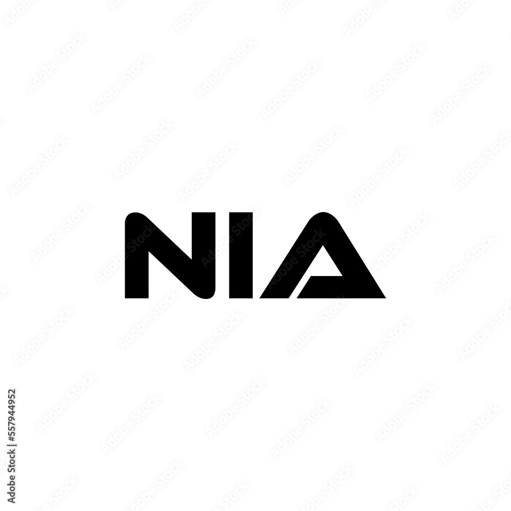 NIA letter logo design with white background in illustrator, vector ...