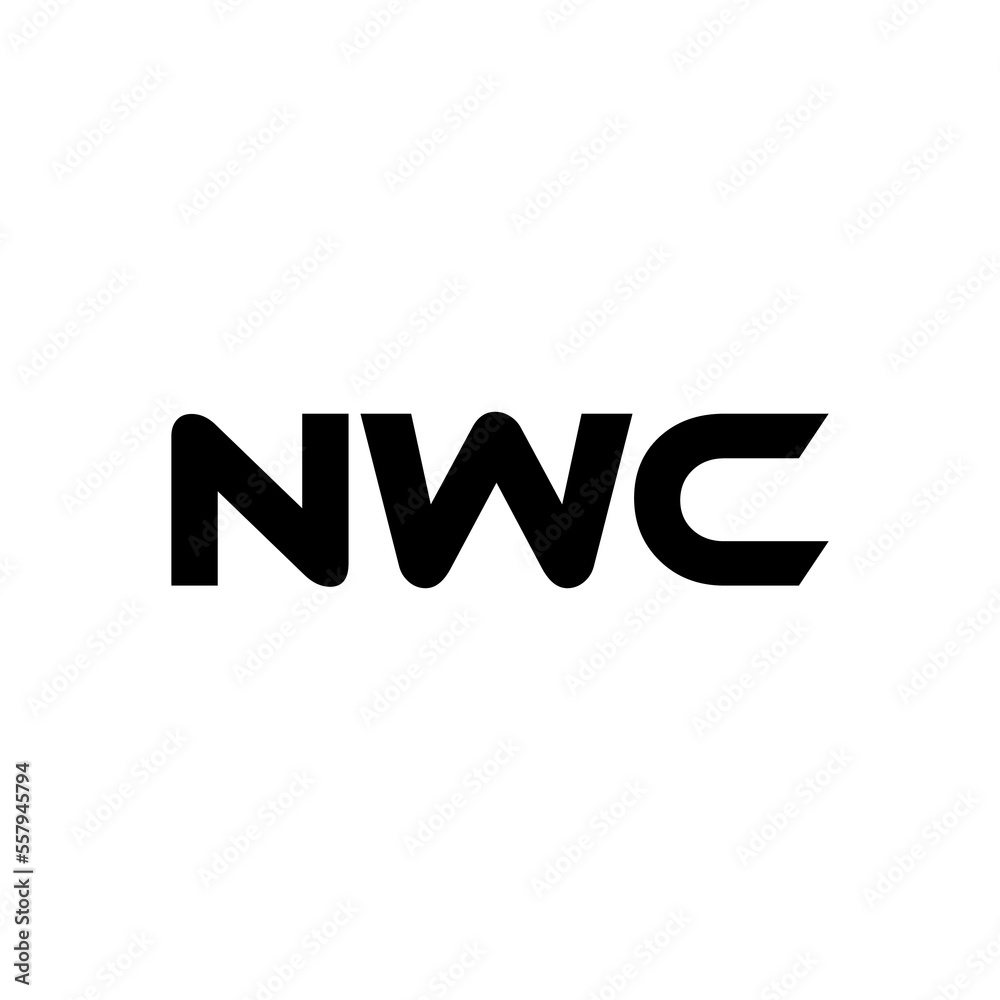 NWC letter logo design with white background in illustrator, vector ...