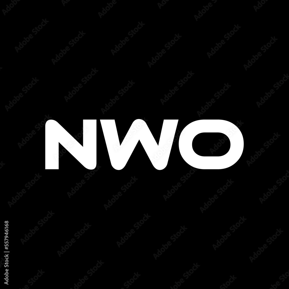NWO letter logo design with white background in illustrator, vector logo modern alphabet font ...