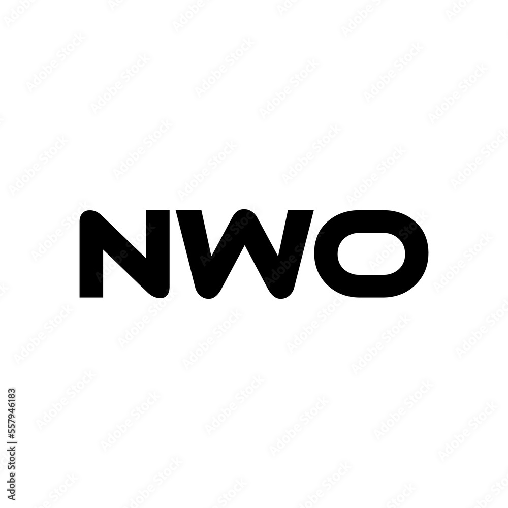 NWO letter logo design with white background in illustrator, vector ...