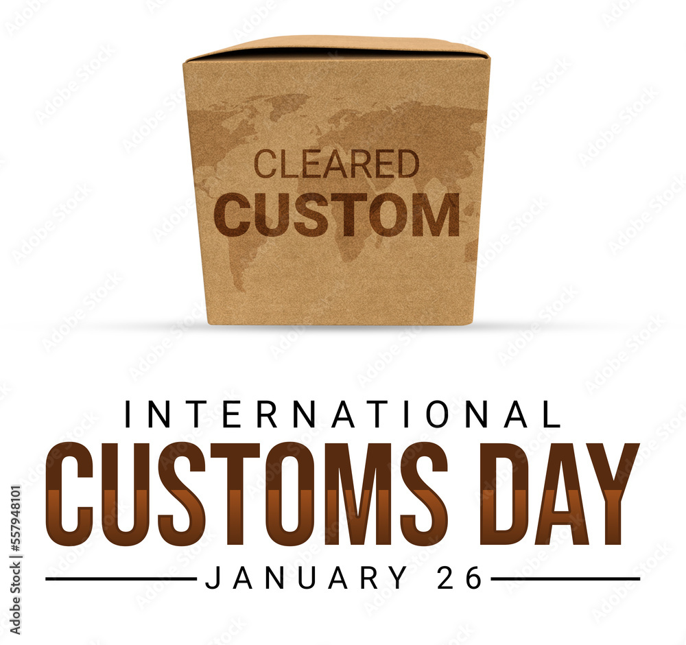 ภาพประกอบสต็อก International Customs Day background with 3d rendered ...