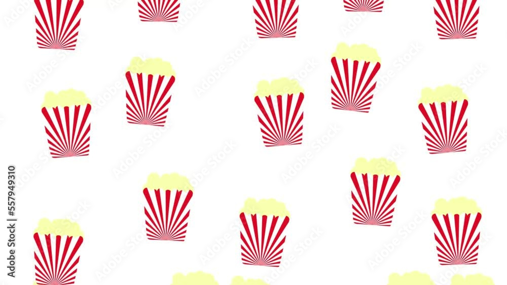 Popcorn falling from above with white screen and green screen 4k ...