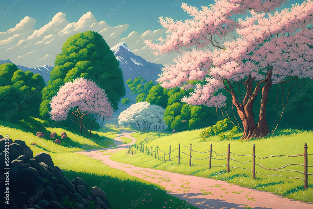 Anime Spring Landscape