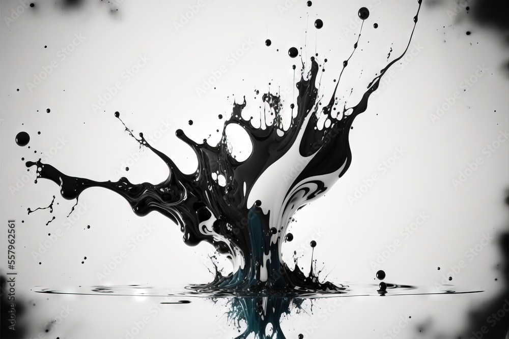Splash of black and white colours Stock Illustration | Adobe Stock