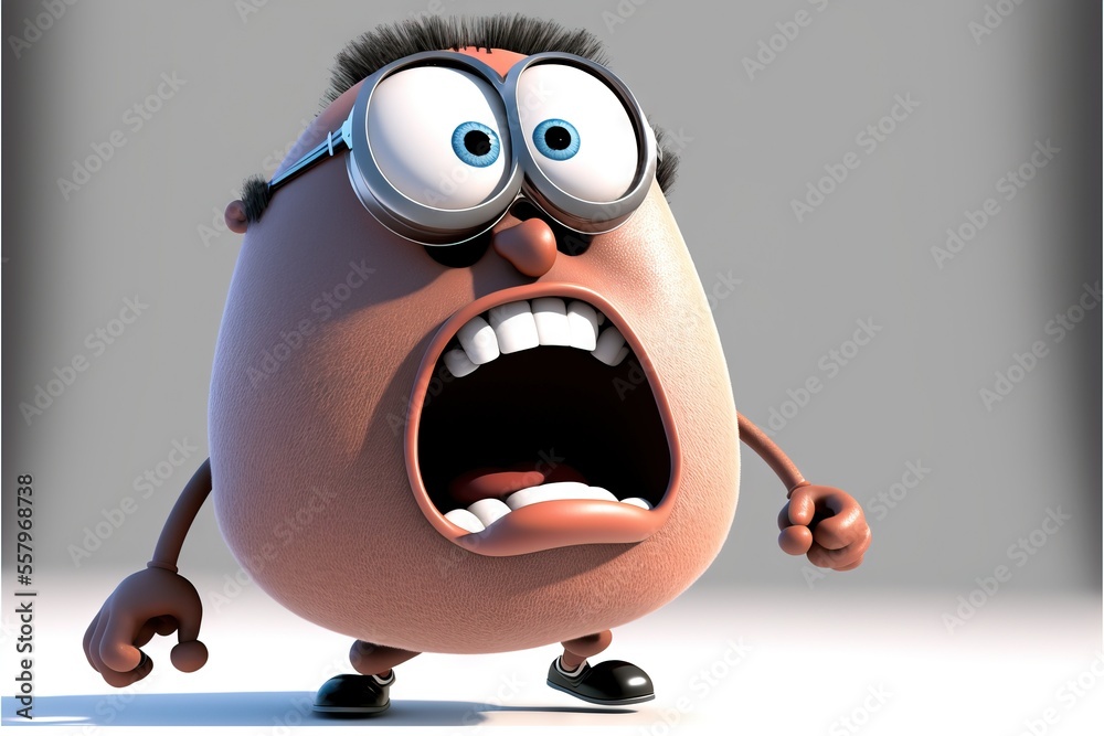 a very cute looking cartoon character with big eyes and a goofy look on ...