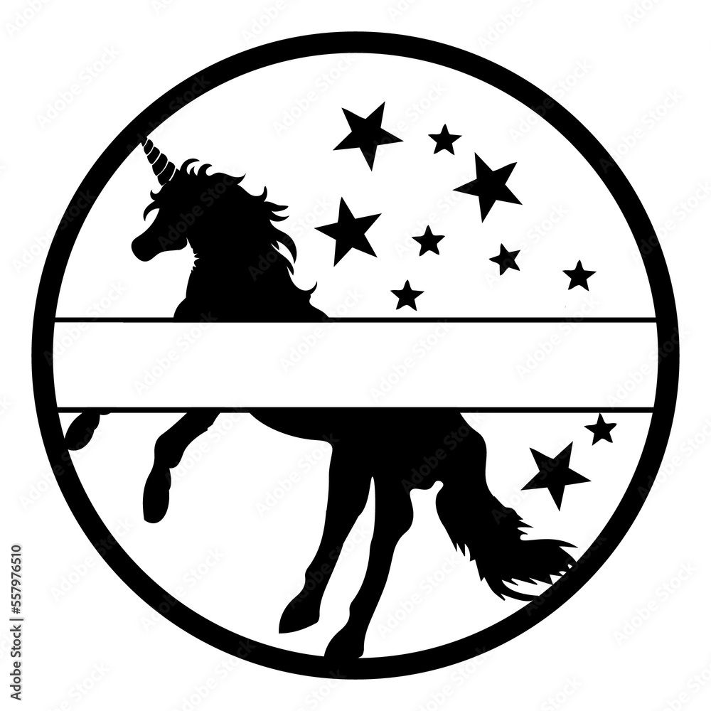 unicorn Name sign dxf svg, theme laser cut template, door or wall ...